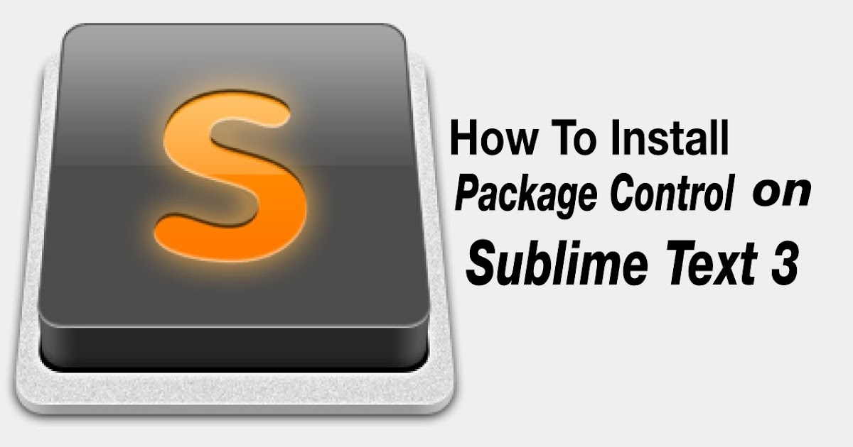 Sublime text 3 package: Installation - Package Control
